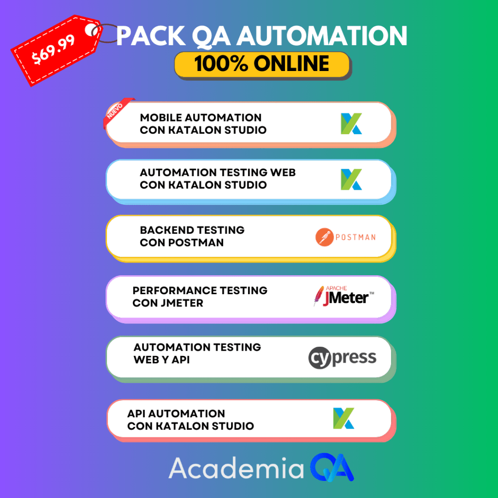 Paquete de cursos Automation Testing - Academia QA